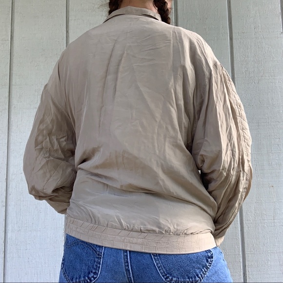 Vintage | Jackets & Coats | Vintage Beige Bomber Jacket | Poshmark